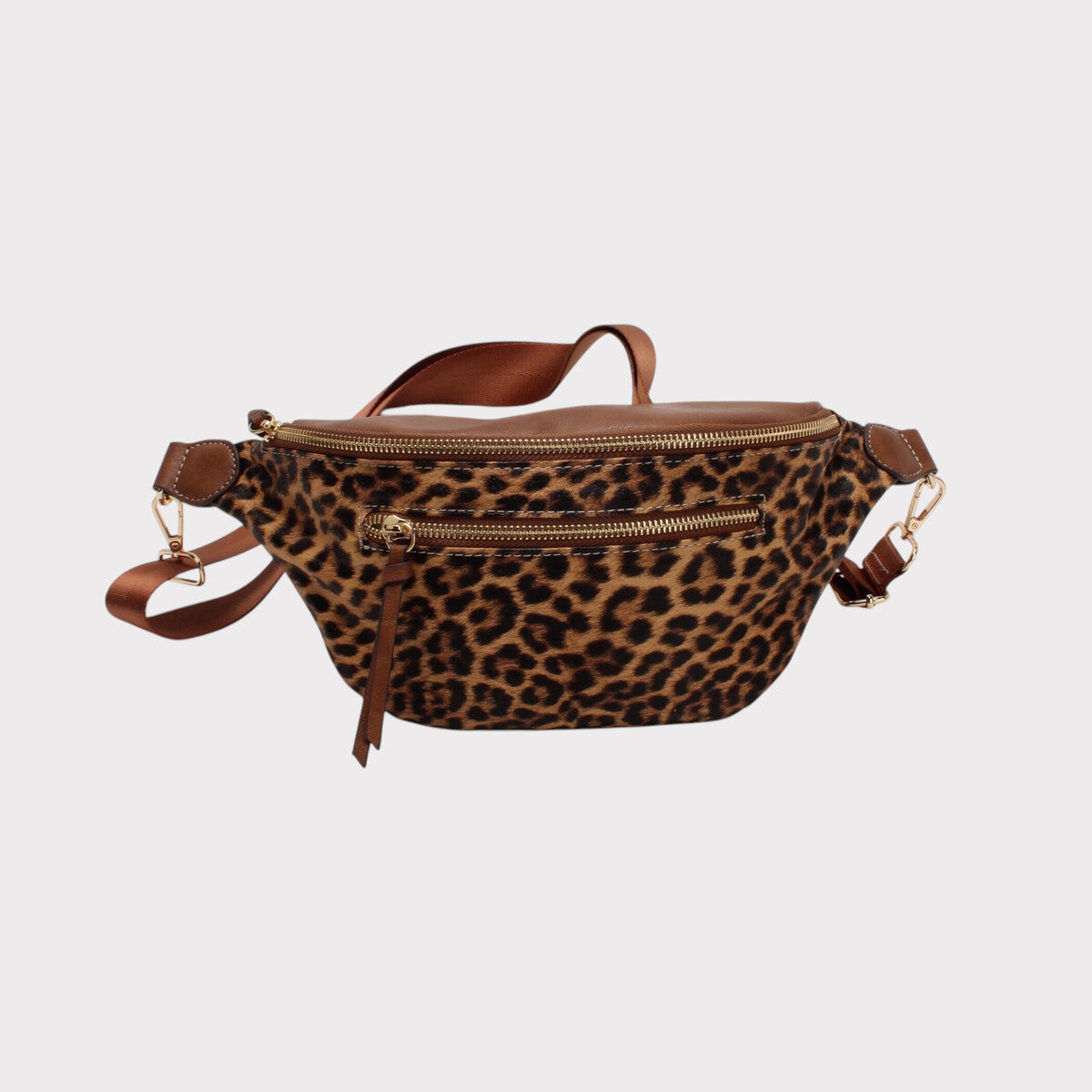 BESTINI PARIS - Olkalaukku Leopard print shoulder bag with zipped fron ...